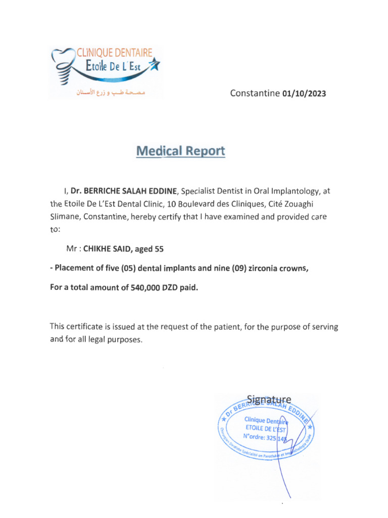 Medical Report | PDF