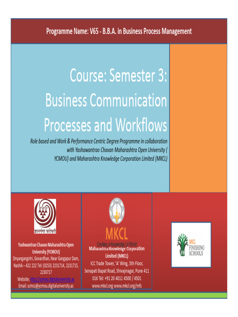 Course Sem 3 Business Communication Processes and Workflows | PDF ...