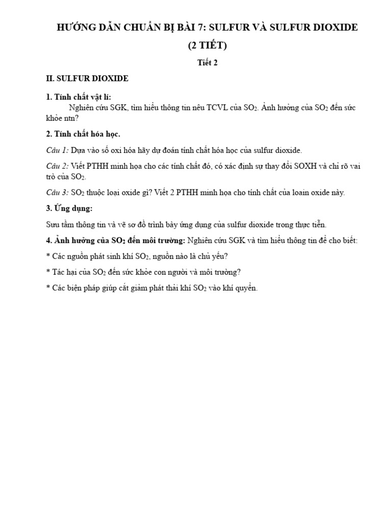 HƯỚNG DẪN CHUẨN BỊ BÀI 7 HH11 T2 SO2 | PDF