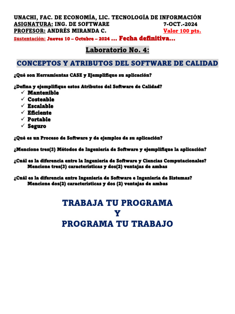 Lab No. 4 Investigación de Conceptos de Calidad de Software | PDF