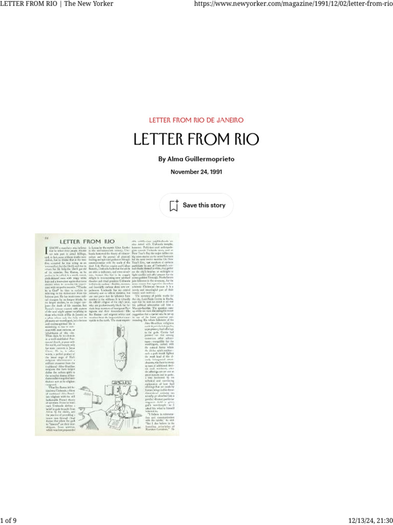 Letter From Rio - The New Yorker | PDF
