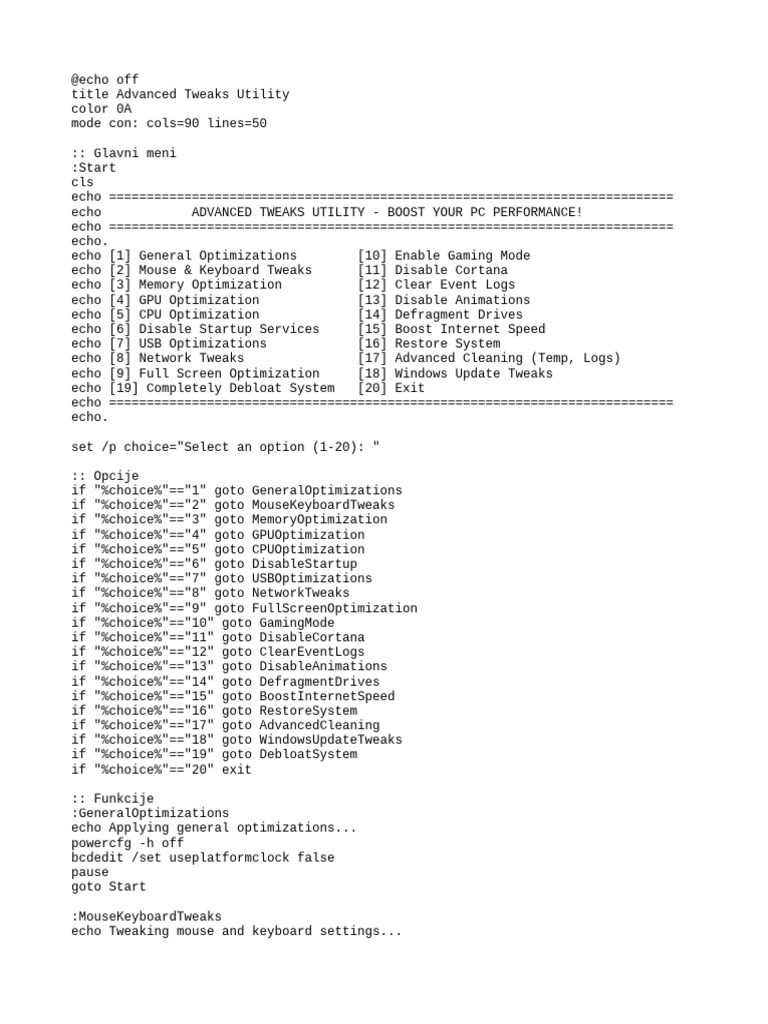 AdvancedTweaks.bat. | PDF | Windows Registry | System Software