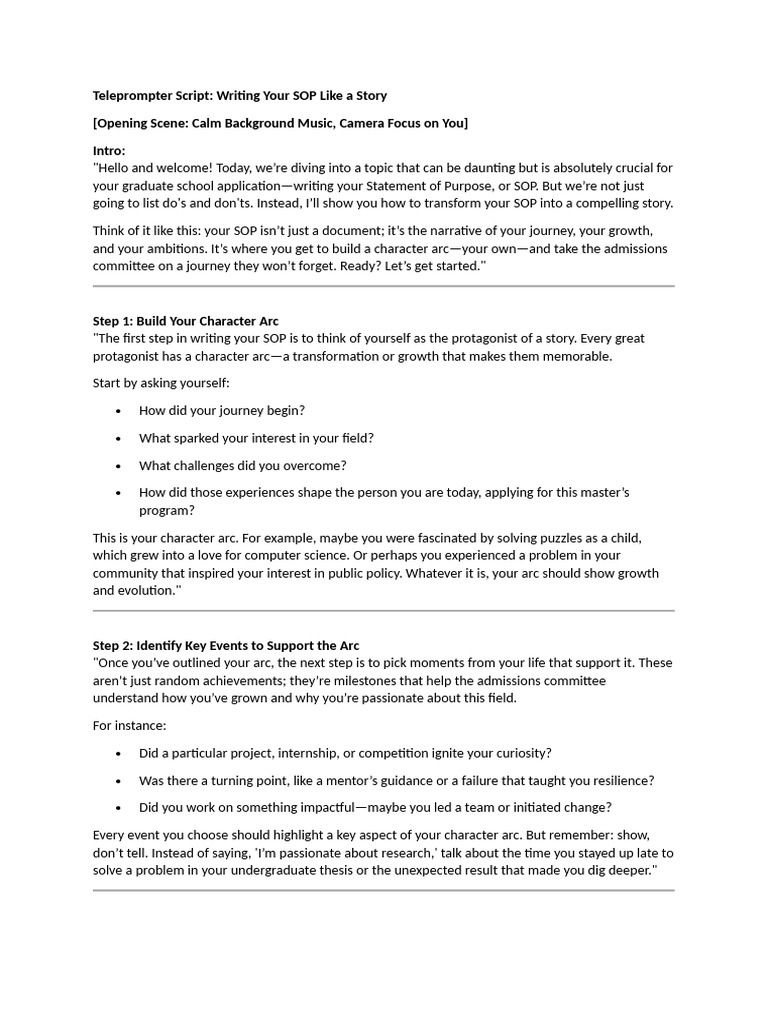 Write a Story-Driven SOP | PDF | Artificial Intelligence | Intelligence ...