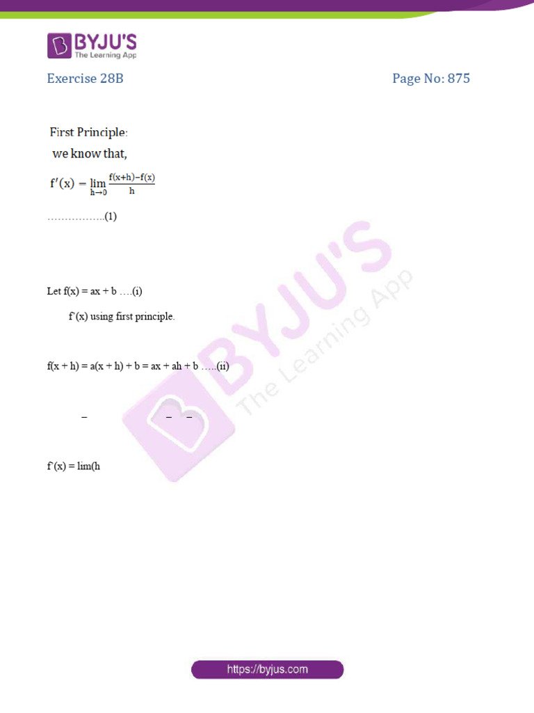 R S Aggarwal Solution Class 11 Maths Chapter 28 Differentiation Exercise 28B | PDF