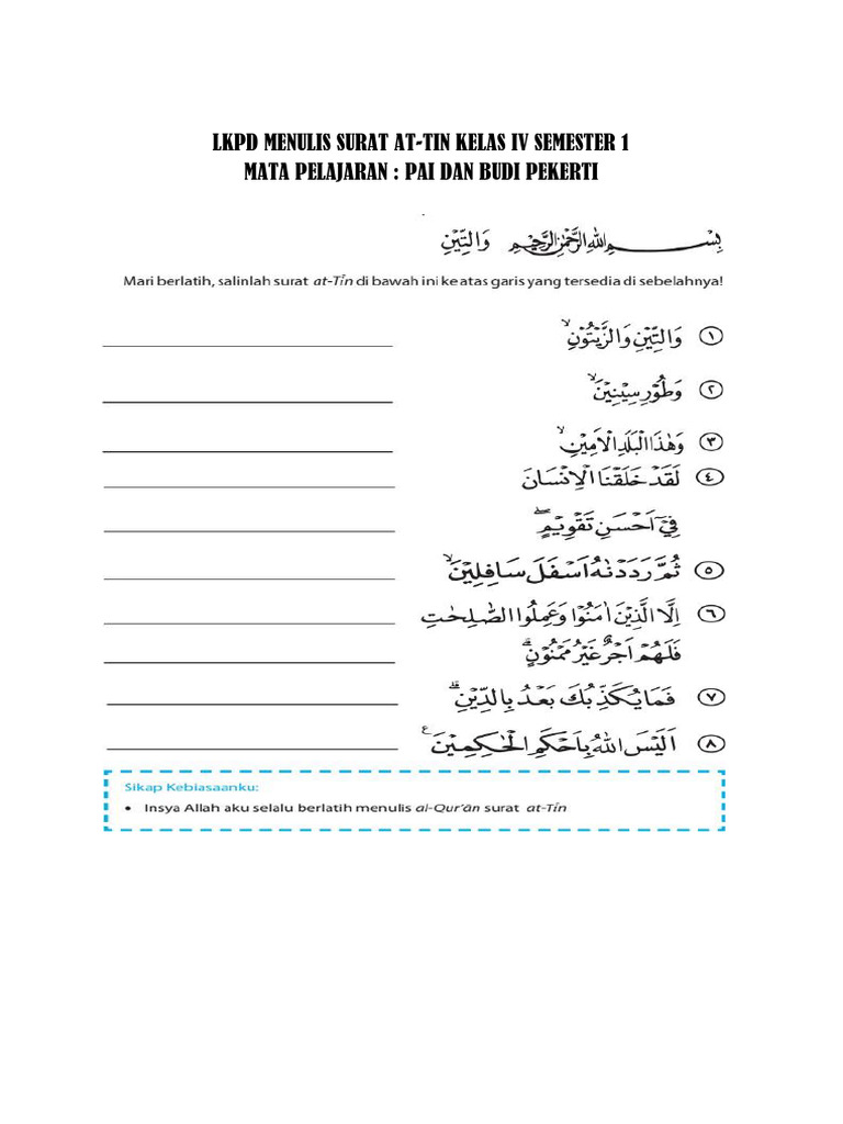 LKPD Menulis Surat Attin | PDF