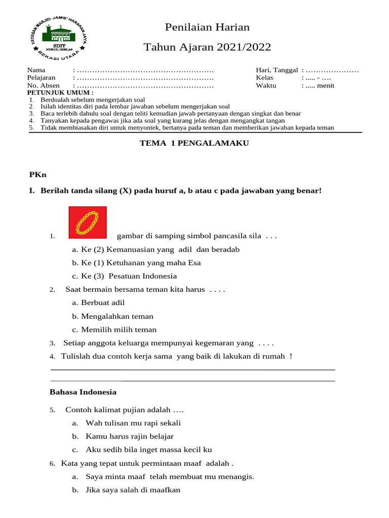 Soal PH Tema 4 1D | PDF