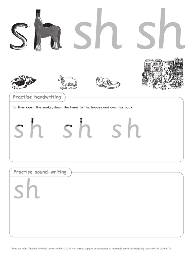 SH SH SH SH: Practise Handwriting | PDF
