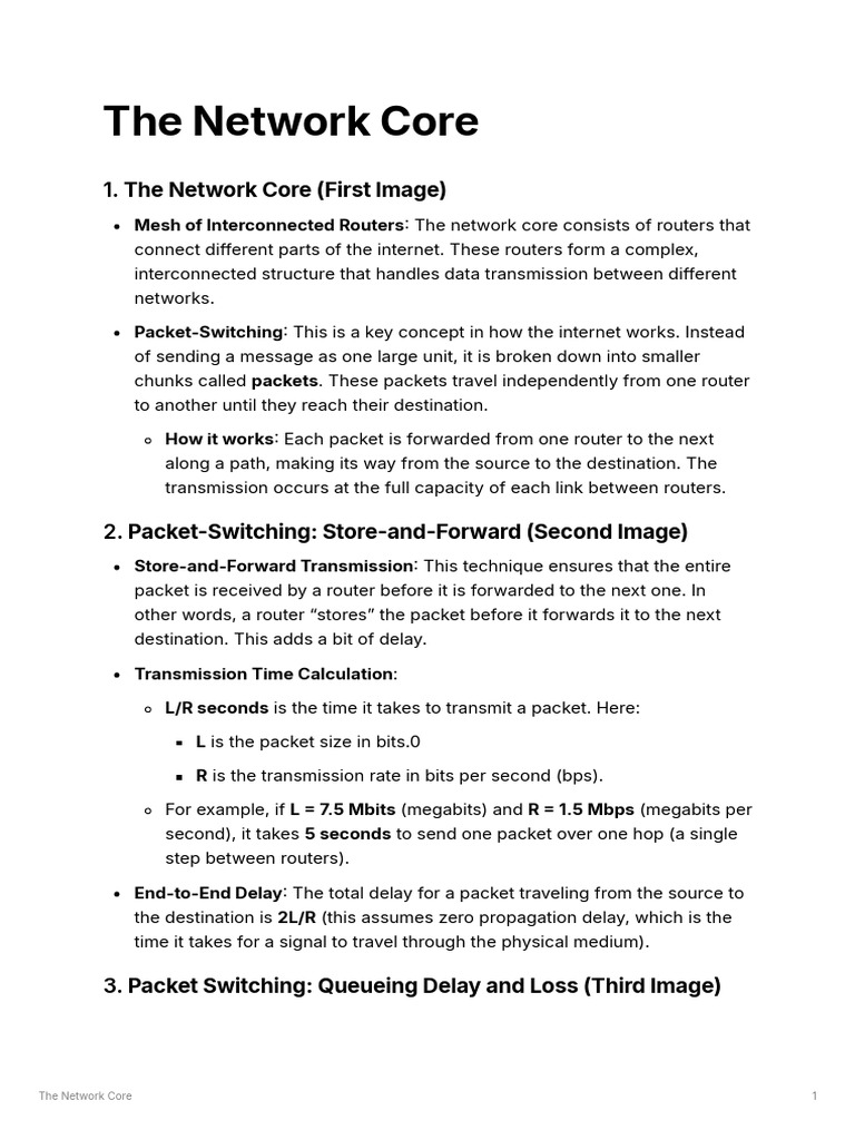 The Network Core | PDF | Computer Network | Internet Service Provider