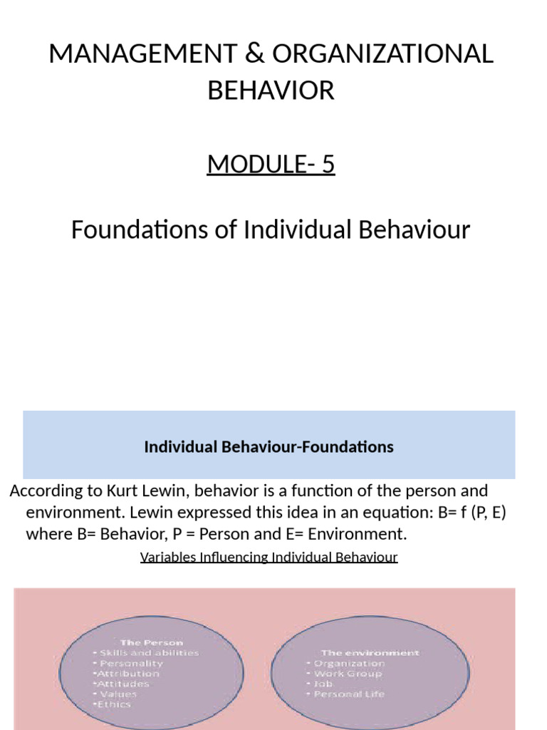 MODULE 5 M & OB | PDF | Attitude (Psychology) | Extraversion And Introversion