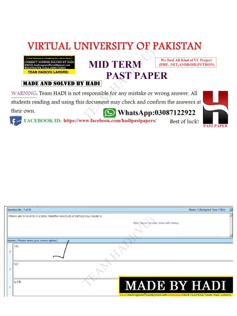Cs614 Midterm File 1 Solved by Team Hadi-1 | PDF Cs614 Midterm File 1 Solved by Team Hadi-1 | PDF