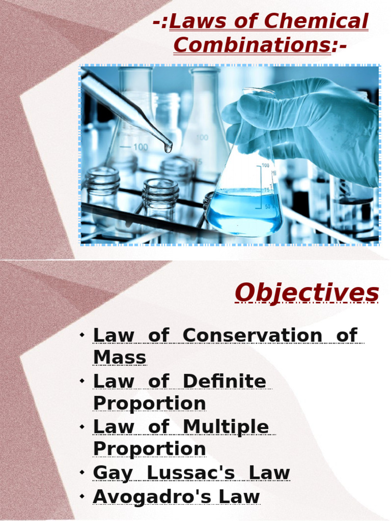 Laws of Chemical Combinations Explained | PDF