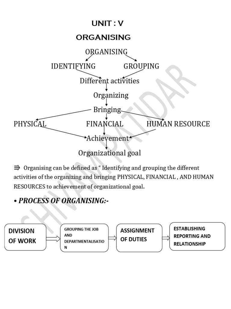 ORGNISING NOTES B.S (2) | PDF | Organizational Structure | Human Resources