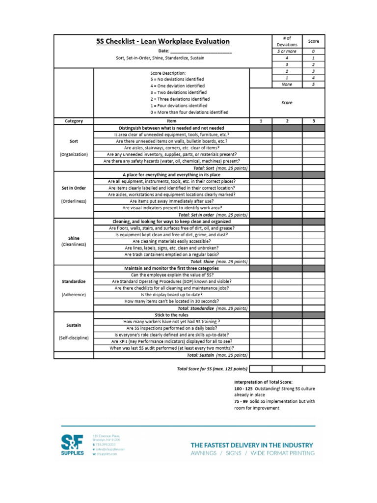 5S-Checklist-Workplace-Evaluation-v5 | PDF