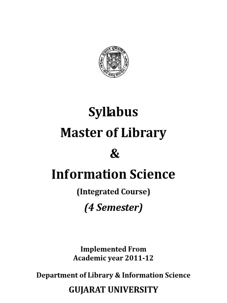Master of Library and Information Science | PDF | Information Science