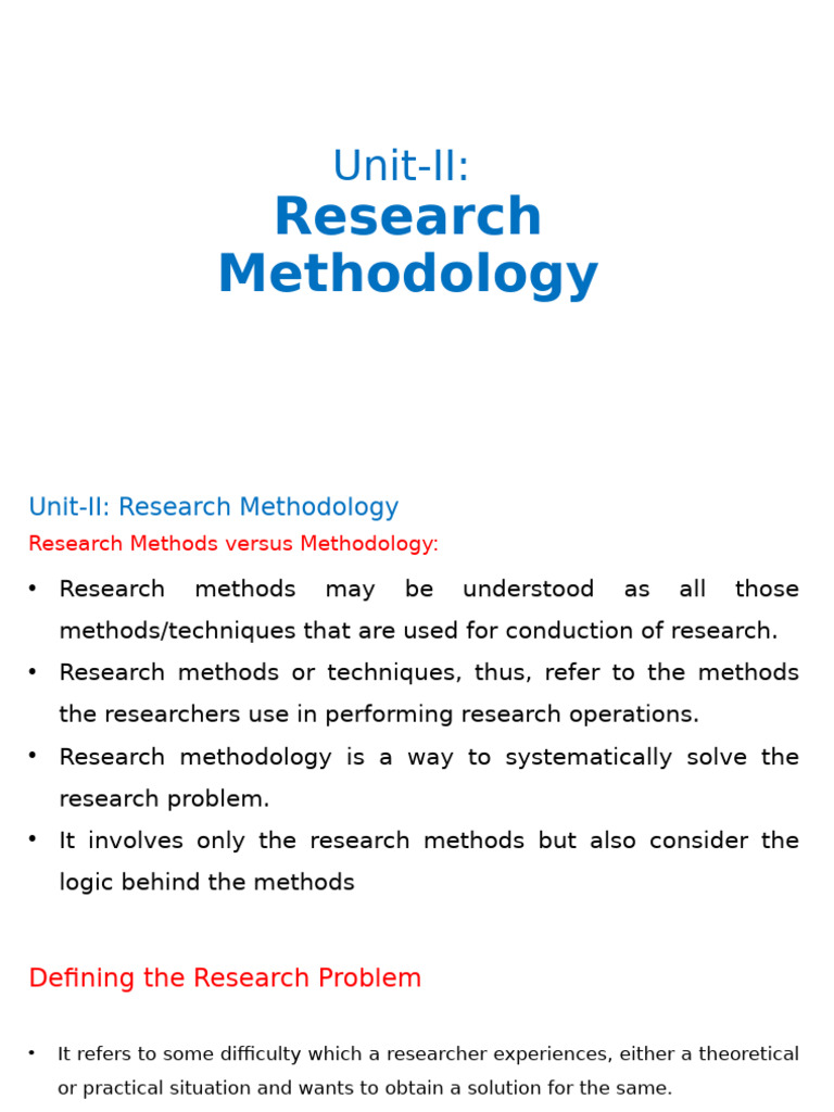 Unit- 2 Research Methodology | PDF | Methodology | Hypothesis