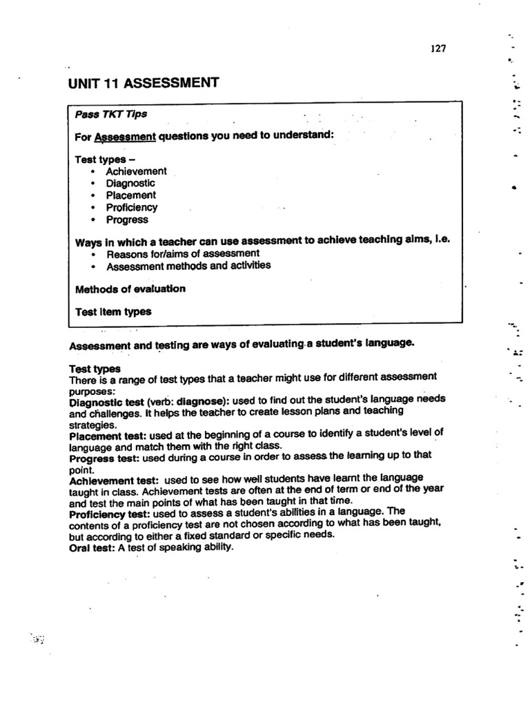 Assessment TKT M1 Br C | PDF