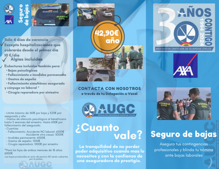 Tríptico Seguro Bajas AXA 2024 | PDF