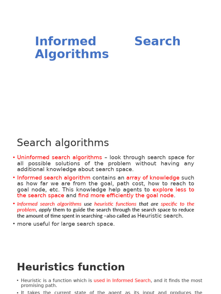 7. Informed Search -Best first and generate and test | PDF | Algorithms ...