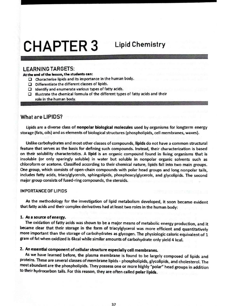 Chapter 3 Lipid Chemistry | PDF