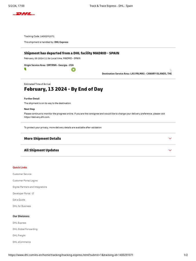 Nike Uptempo Track & Trace Express - DHL - Spain | PDF | Business ...