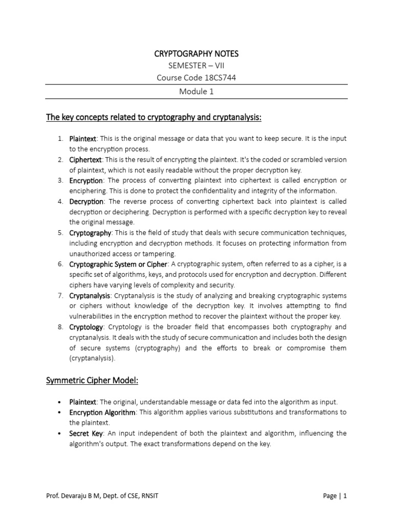 Cryptography Concepts and Techniques | PDF | Cryptography | Cryptanalysis