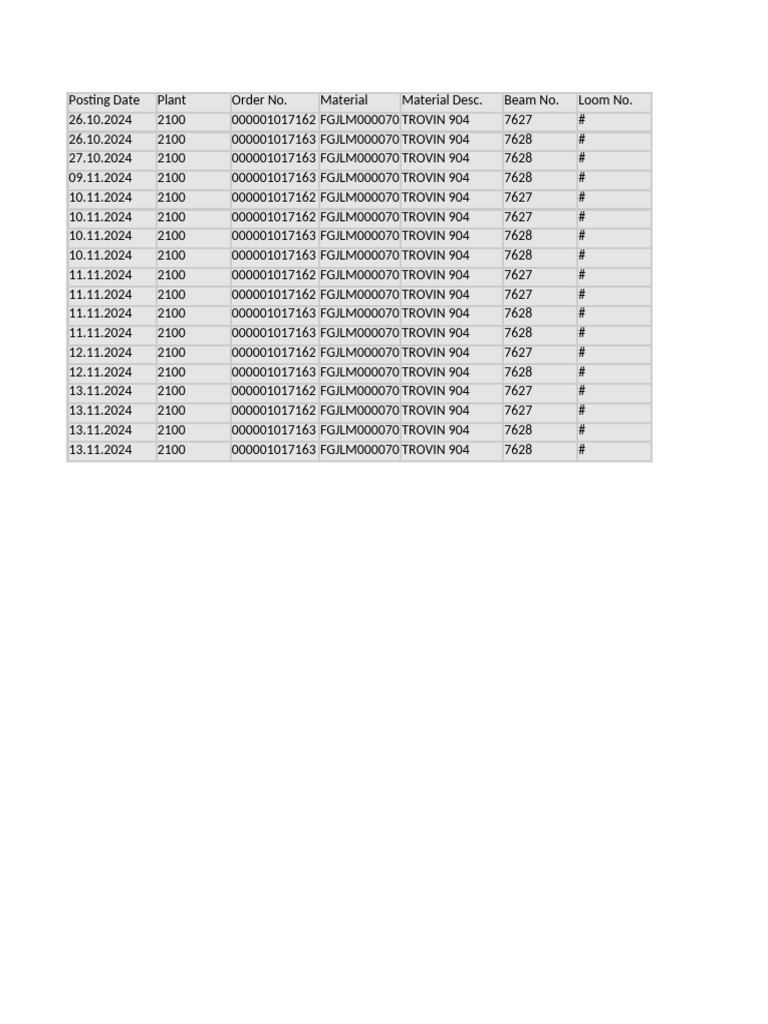 Spreadsheet 20241203045848 | PDF | Textiles