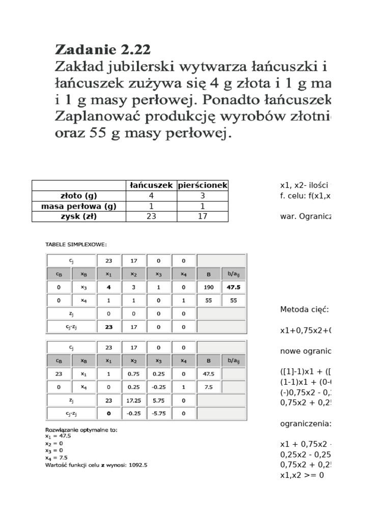 metoda cięć zad.2.22 | PDF