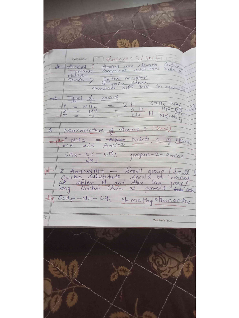 Amines Handwritten Notes | PDF