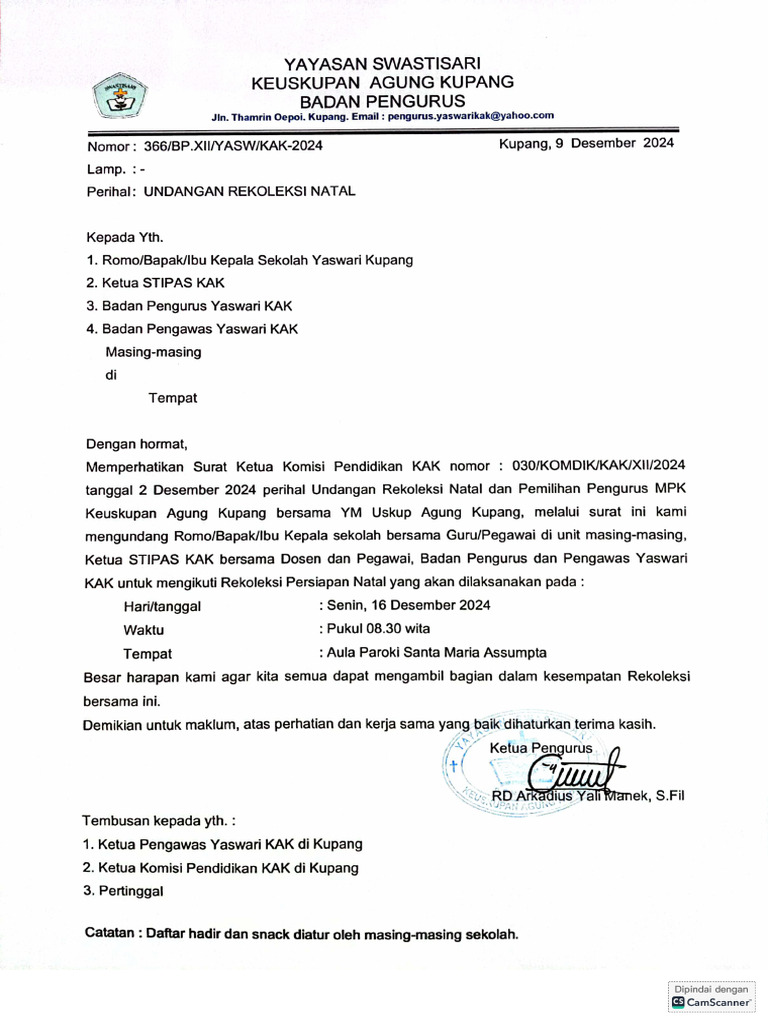 Undangan Rekoleksi Natal | PDF