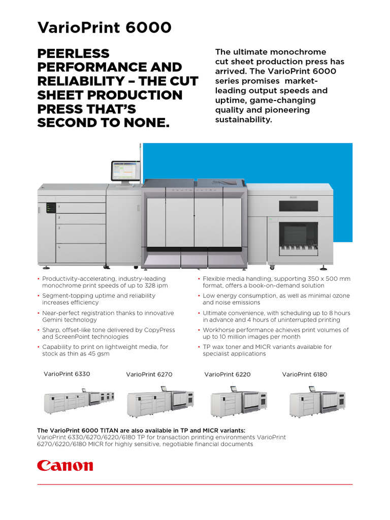 varioPRINT_6000_Series_Brochure | PDF | Paper | Bookbinding