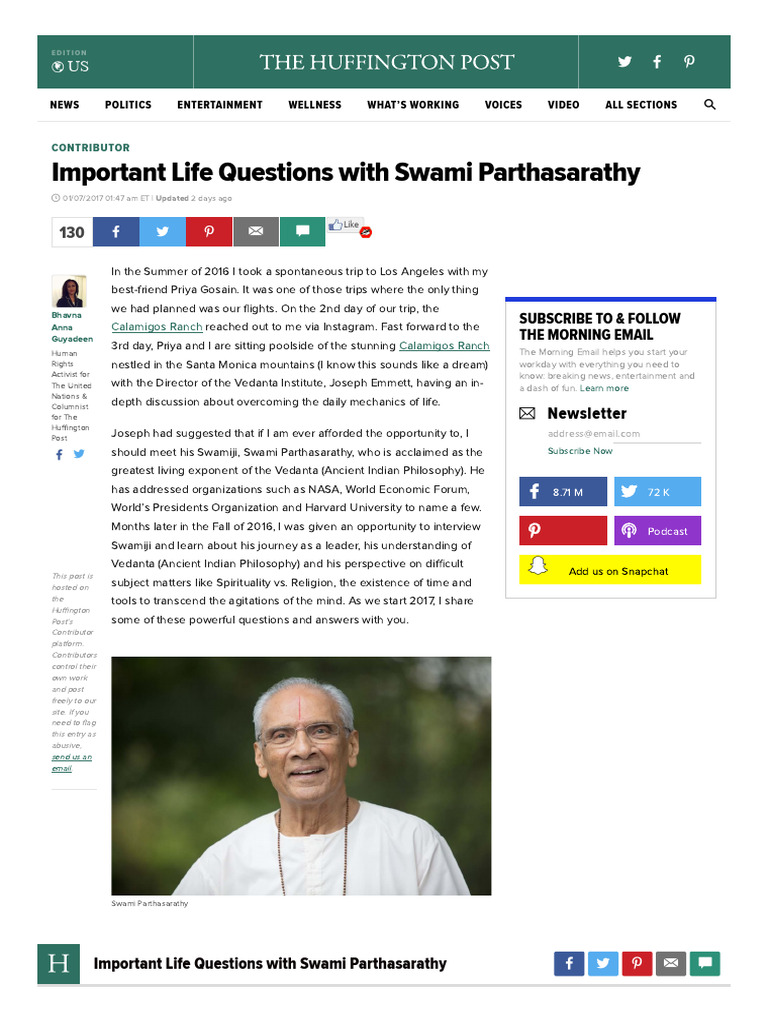 swami parthasarathy | PDF | Mind | Ātman (Hinduism)