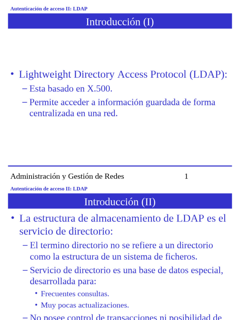 LDAP Diapositivas | PDF | Autenticación | Arquitectura de internet