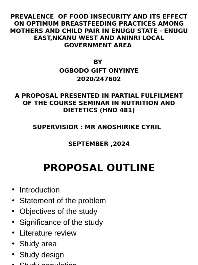 Ogbodo Gift Proposal Slide | PDF | Breastfeeding | Sample Size Determination