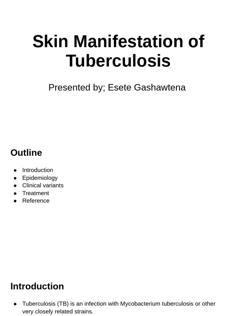 TB Skin Manifestation | PDF | Tuberculosis | Clinical Medicine