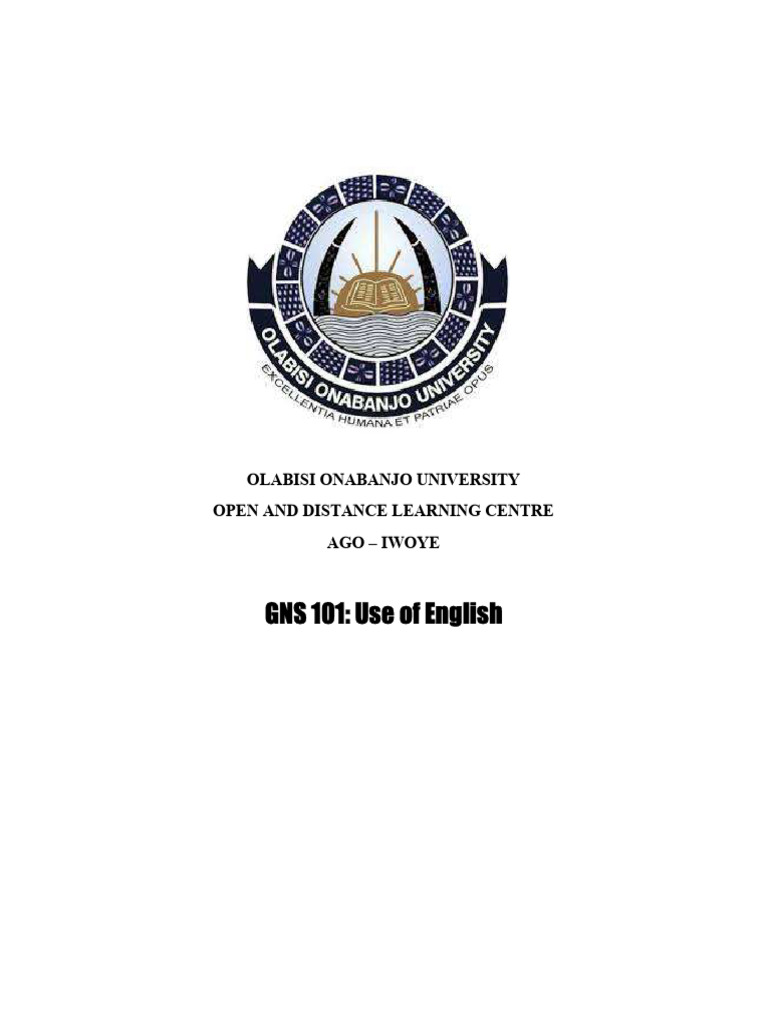 GNS 101 Use of English | PDF | English Language | Part Of Speech