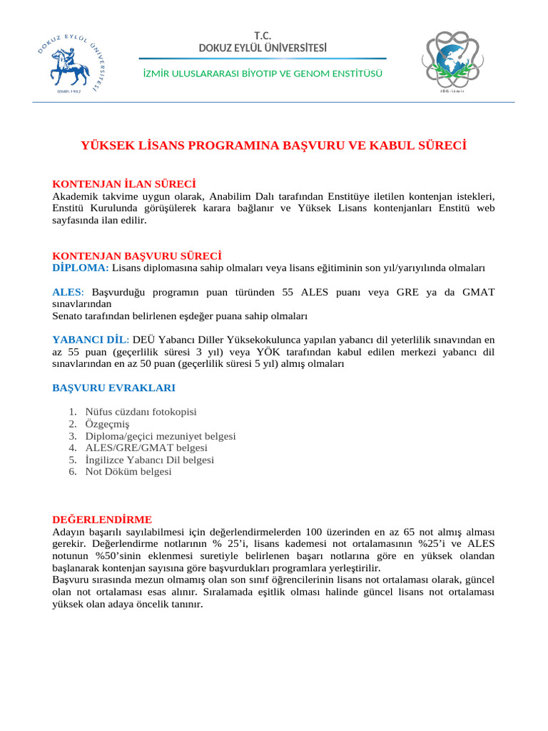 Yuksek Lisans Akis Semasi | PDF