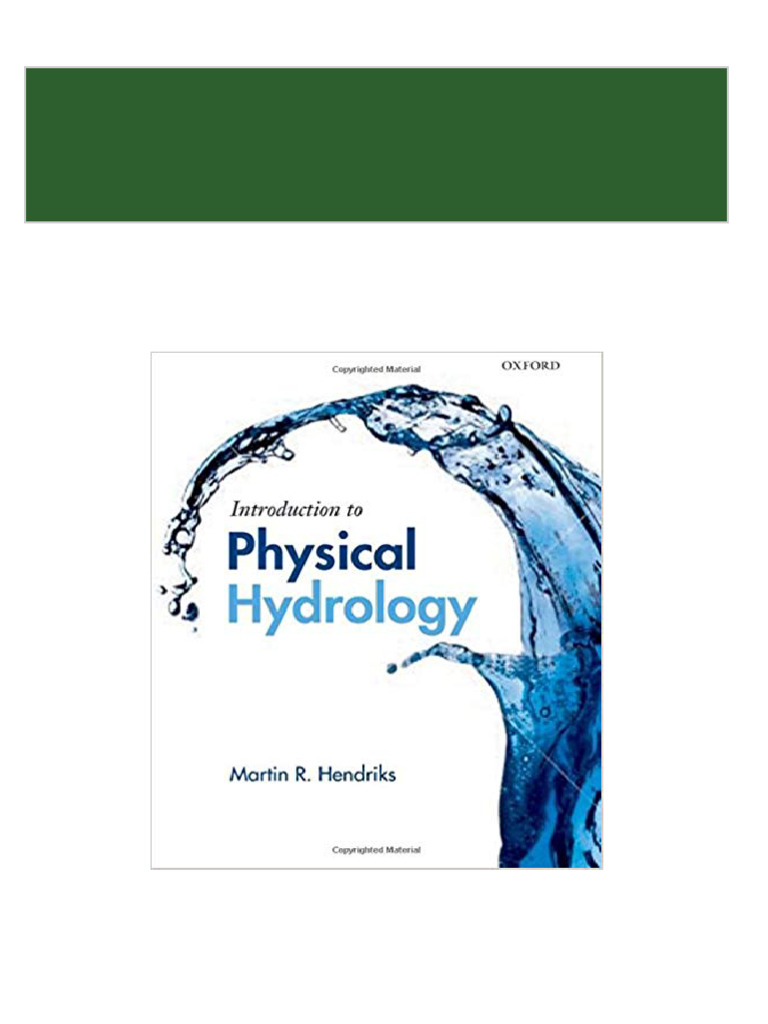 Get (Ebook PDF) Introduction To Physical Hydrology by Martin Hendriks ...