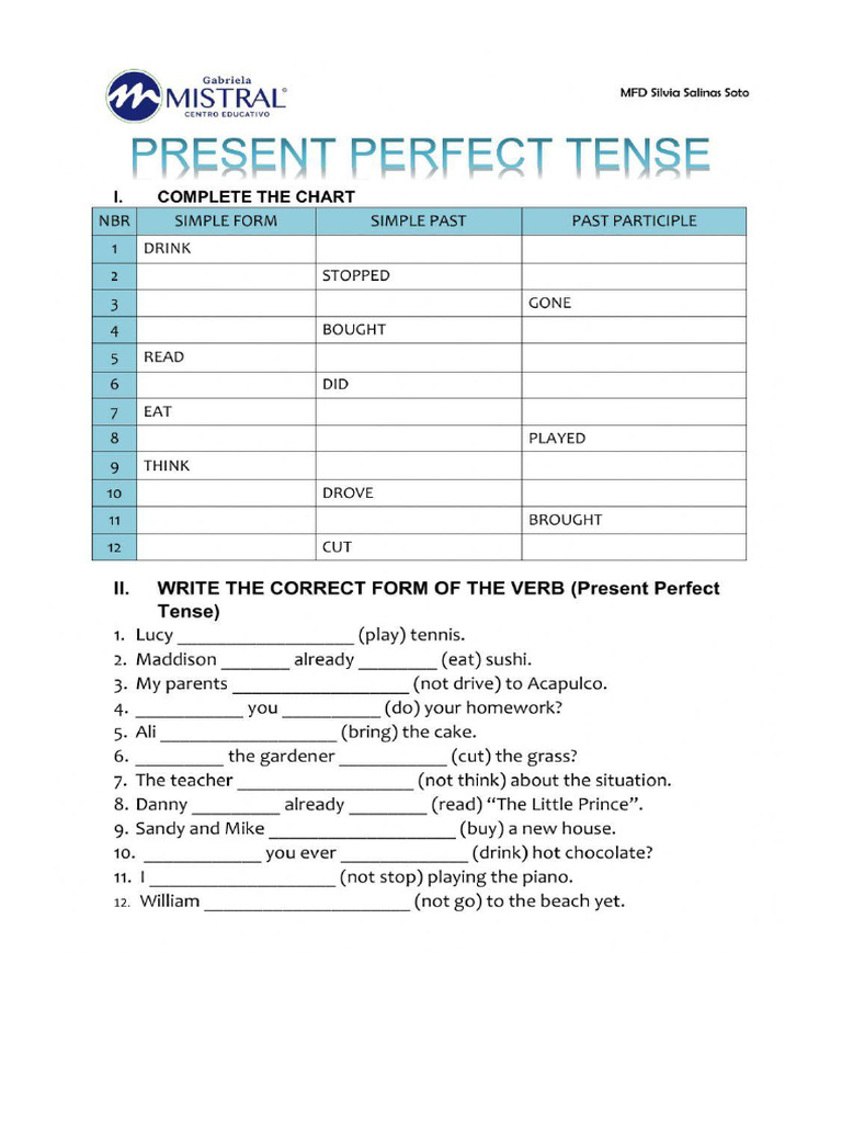 002 Present Perfect Tense | PDF