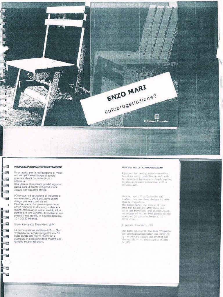 Autoprogettazione Enzo Mari | PDF