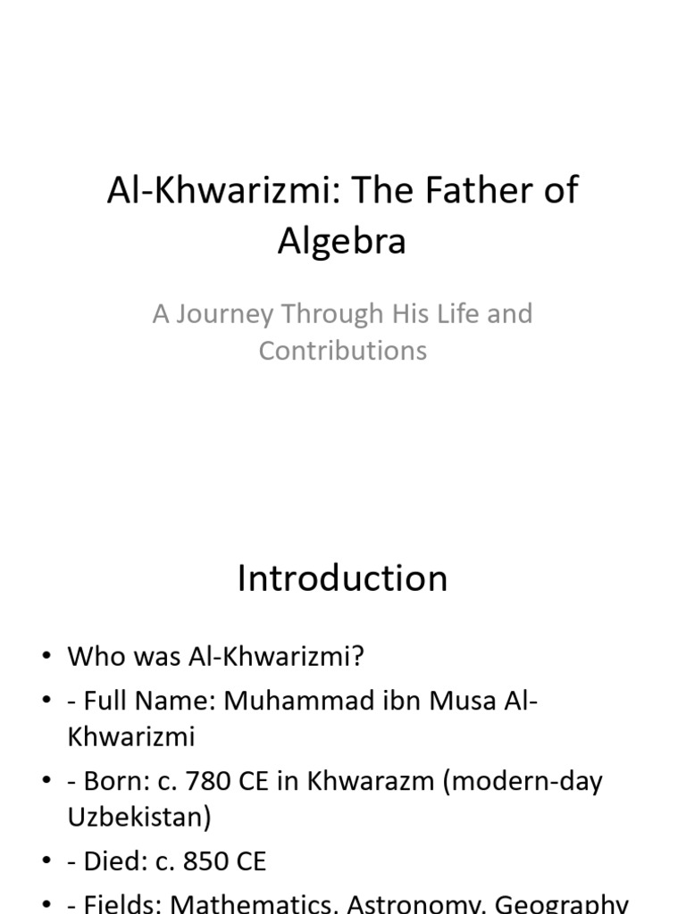 Al Khwarizmi Presentation | PDF