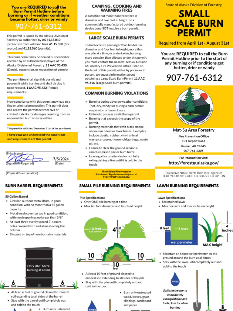 Mat-Su Area Burn Permit | PDF
