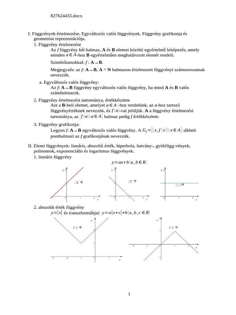 Matematikai Alapok-Jegyzet-2024-03 | PDF