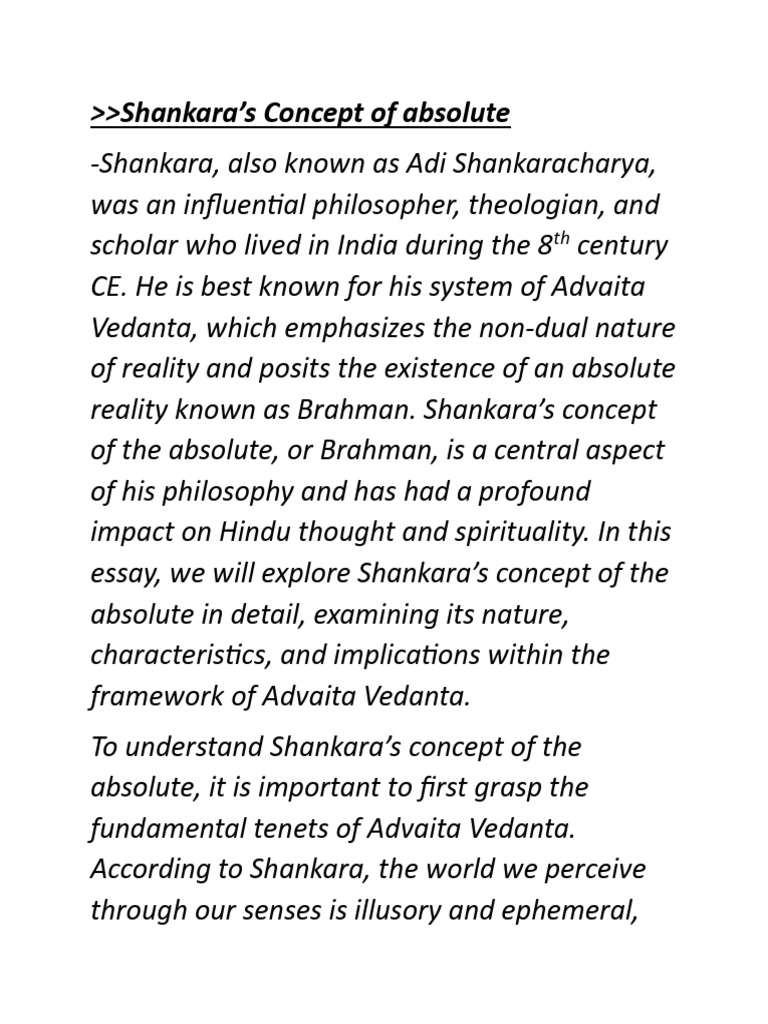Shankara's Advaita Vedanta Explained | PDF | Brahman | Ātman (Hinduism)