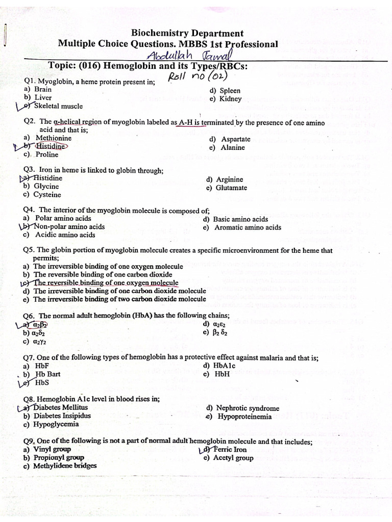 Biochemistry Module 2 MCQs | PDF