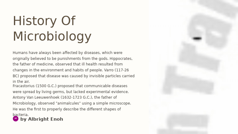 History of Microbiology | PDF