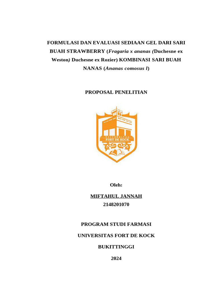 Proposal Miftahul Jannah | PDF