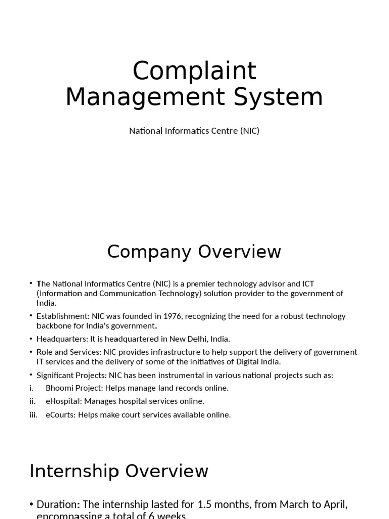 Complaint Management System Overview | PDF | User (Computing) | Password