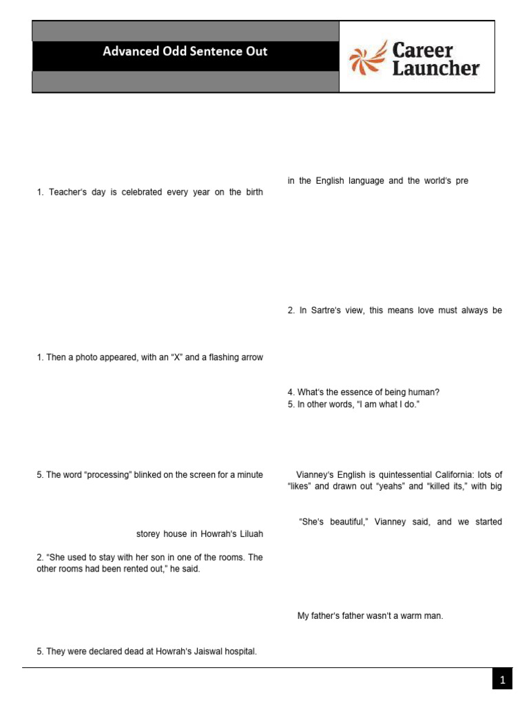 Advanced Sentence Analysis | PDF