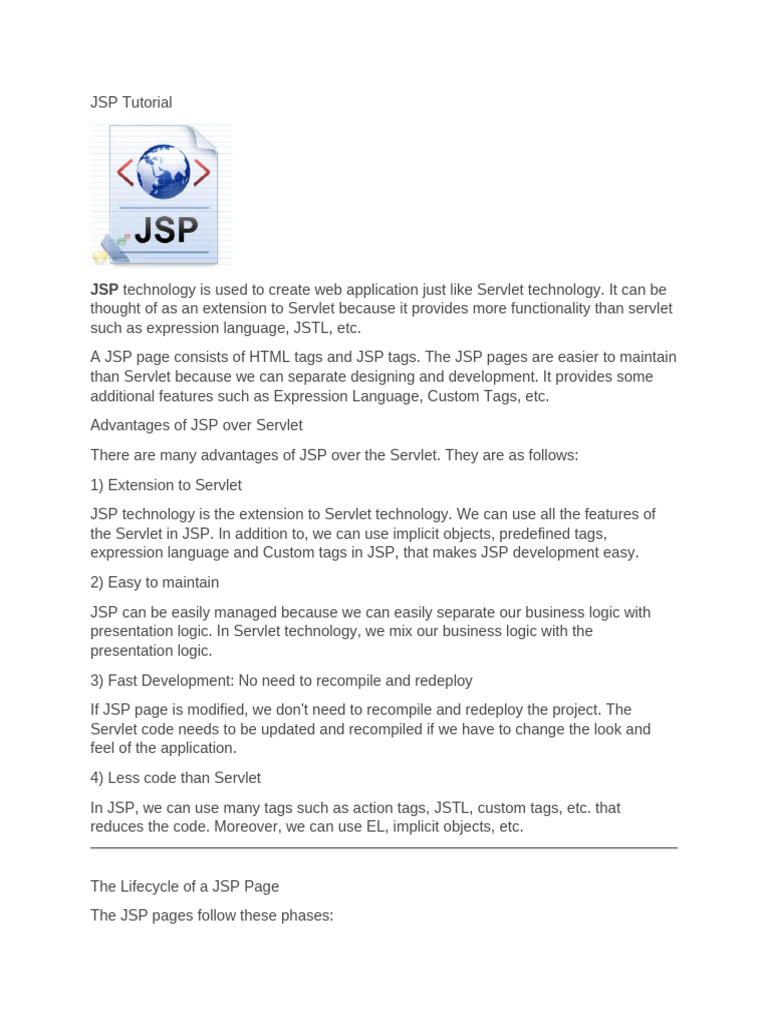 JSP | PDF | Computer Programming | Java Platform JSP | PDF | Computer Programming | Java Platform