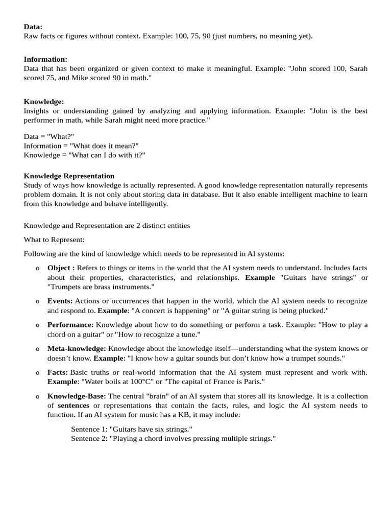 AI Notes | PDF | Knowledge | Artificial Intelligence